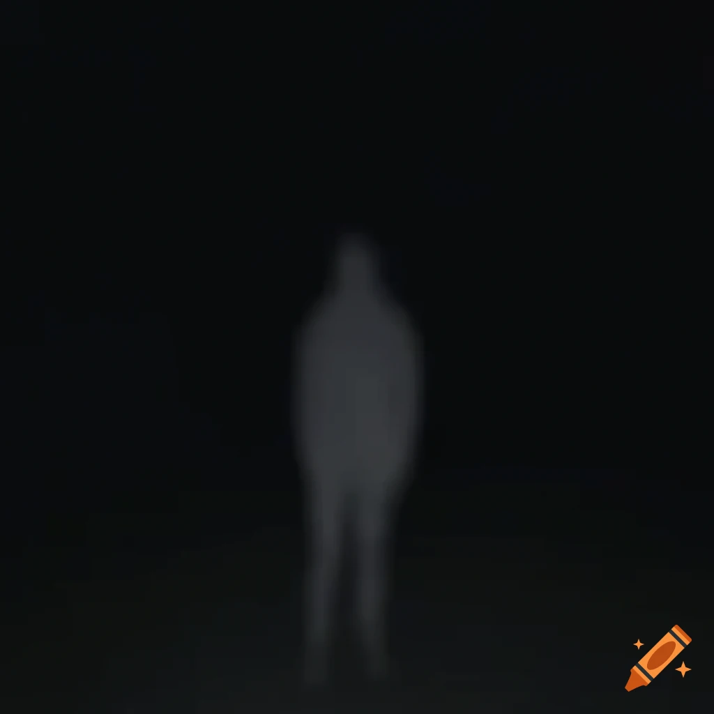 Mysterious figure standing alone at night in low quality footage on Craiyon