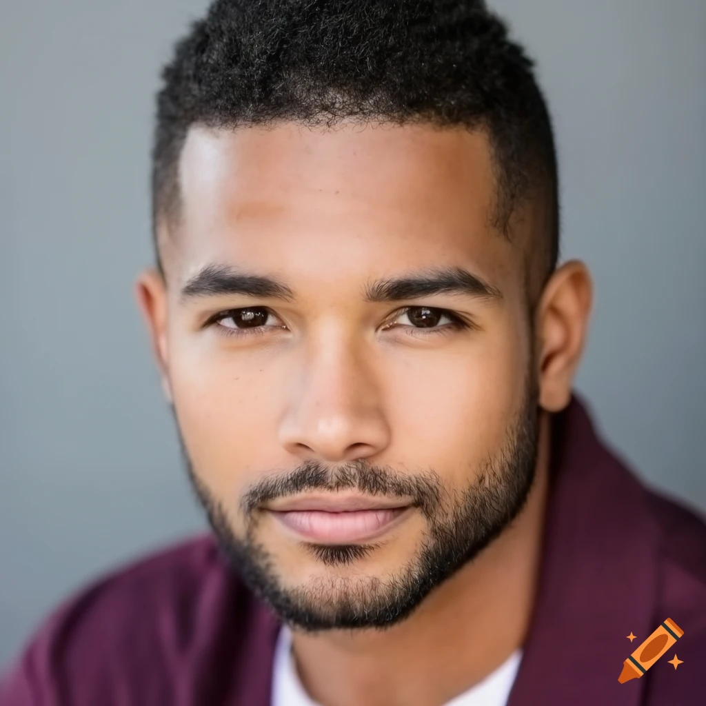 Headshot of a handsome 30-year-old colombian man with brown eyes on Craiyon