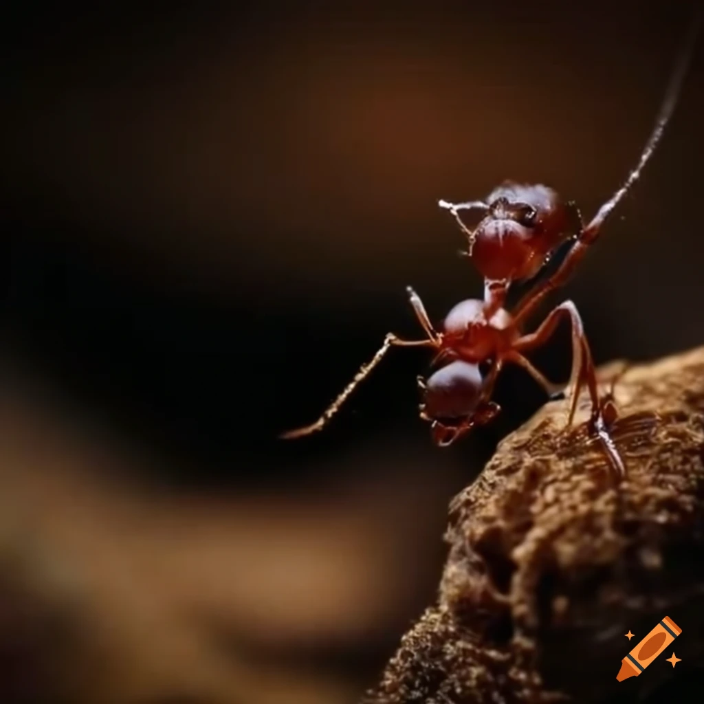 Ant exploring a cave on Craiyon