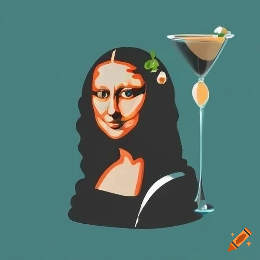 Artistic fusion of Mona Lisa's expression with a modern apron design ...