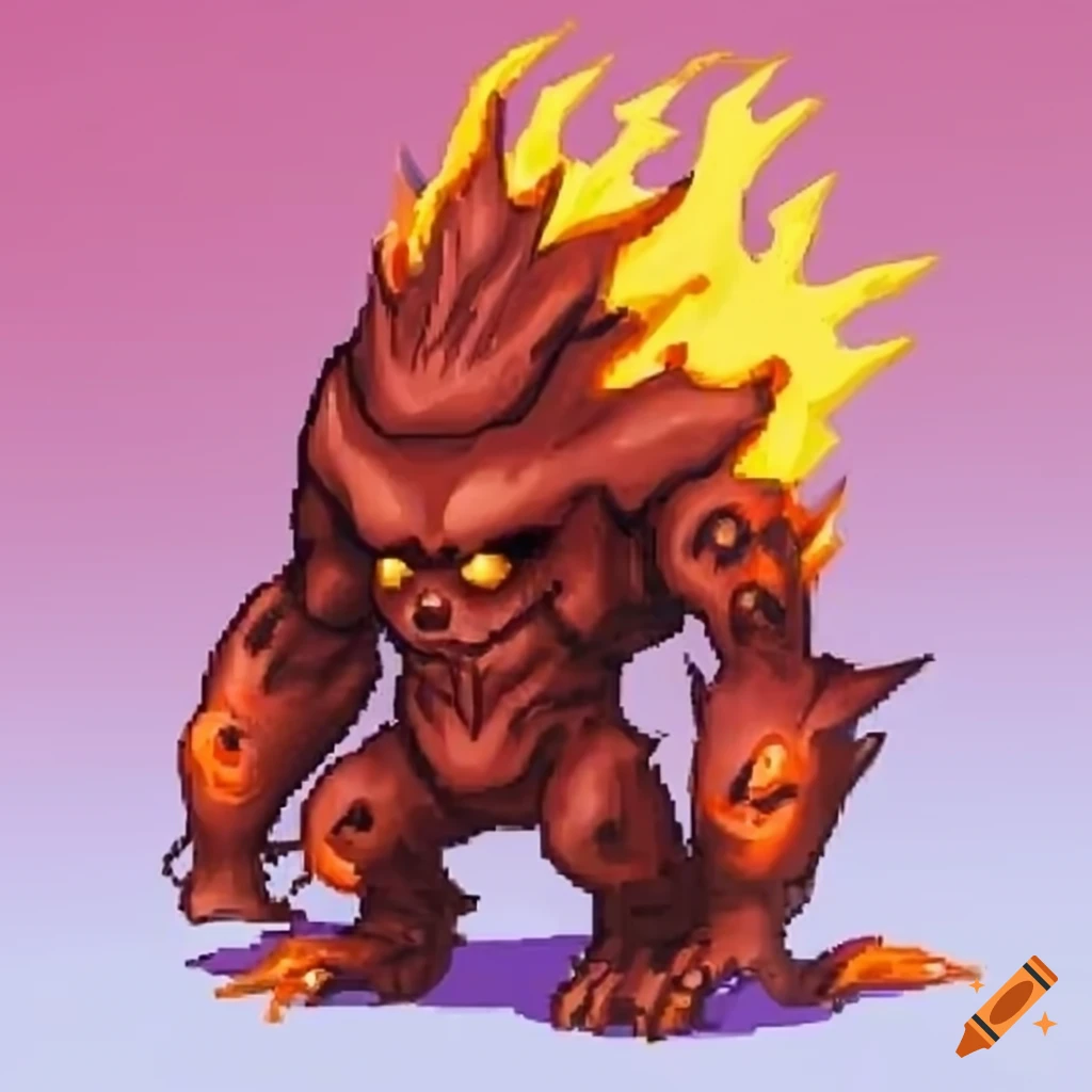 Doom pain elemental reimagined as a Pokemon on Craiyon