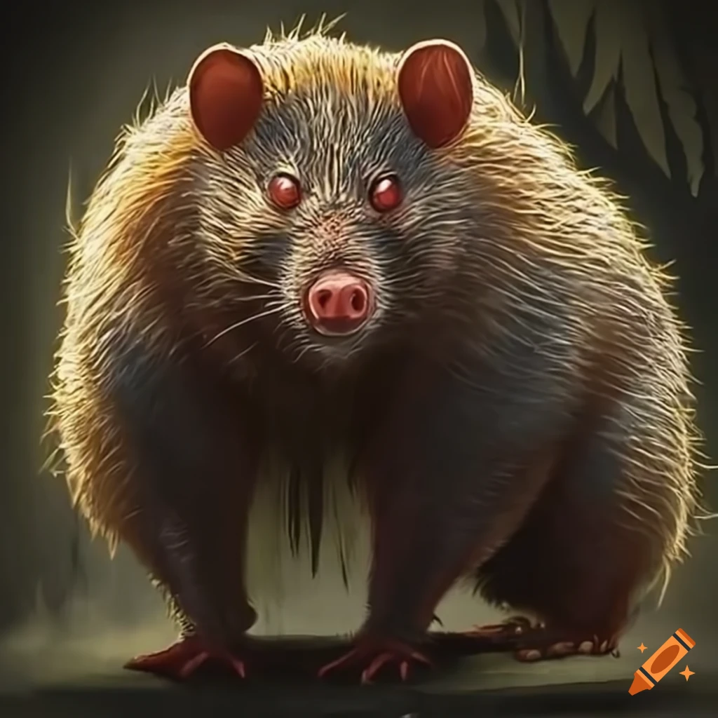 Unique creature combining rat, pig, and bear features on Craiyon
