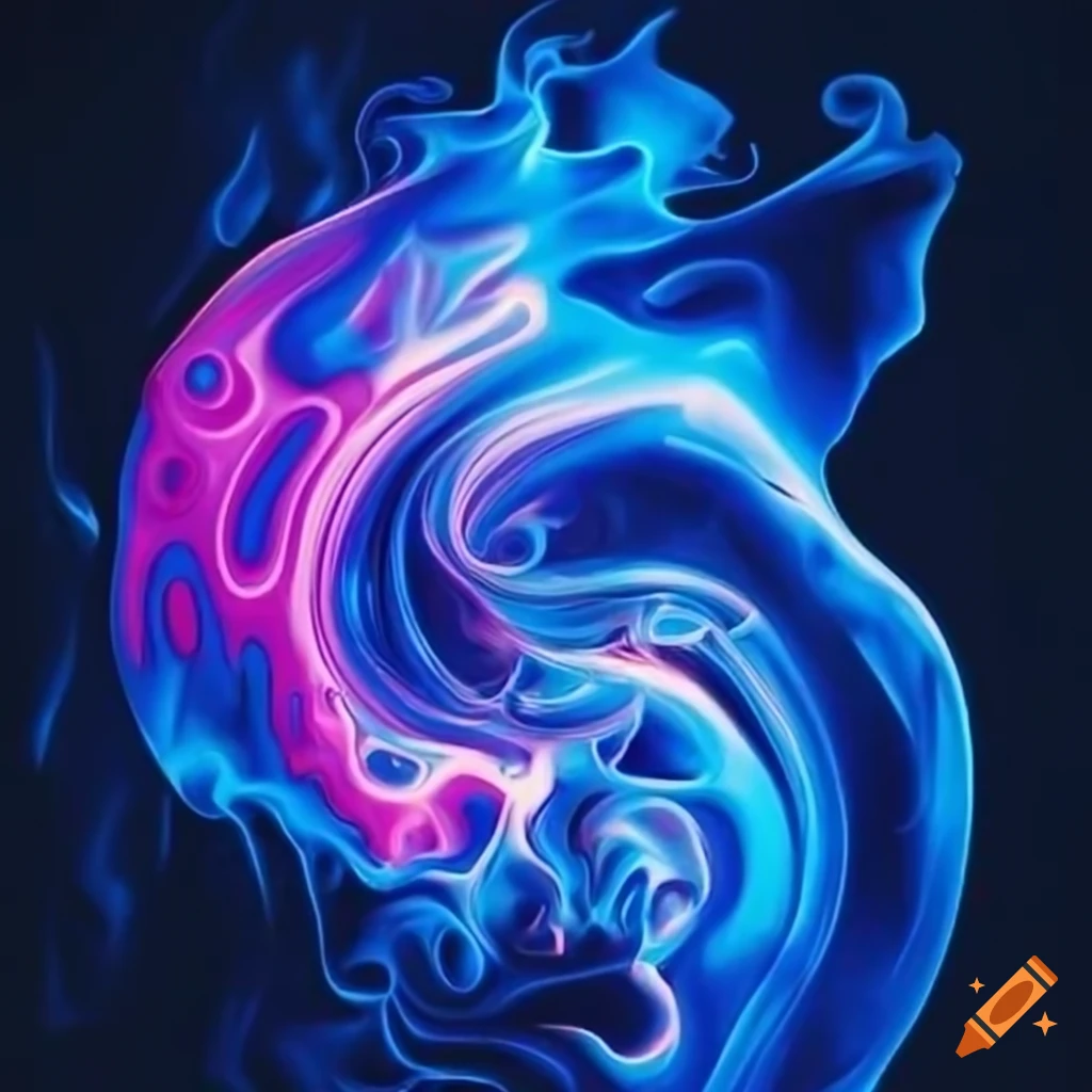 Text art of the name Dez in vibrant blue flames on Craiyon