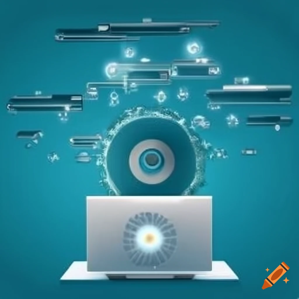 Configuration management database project illustration with technical ...