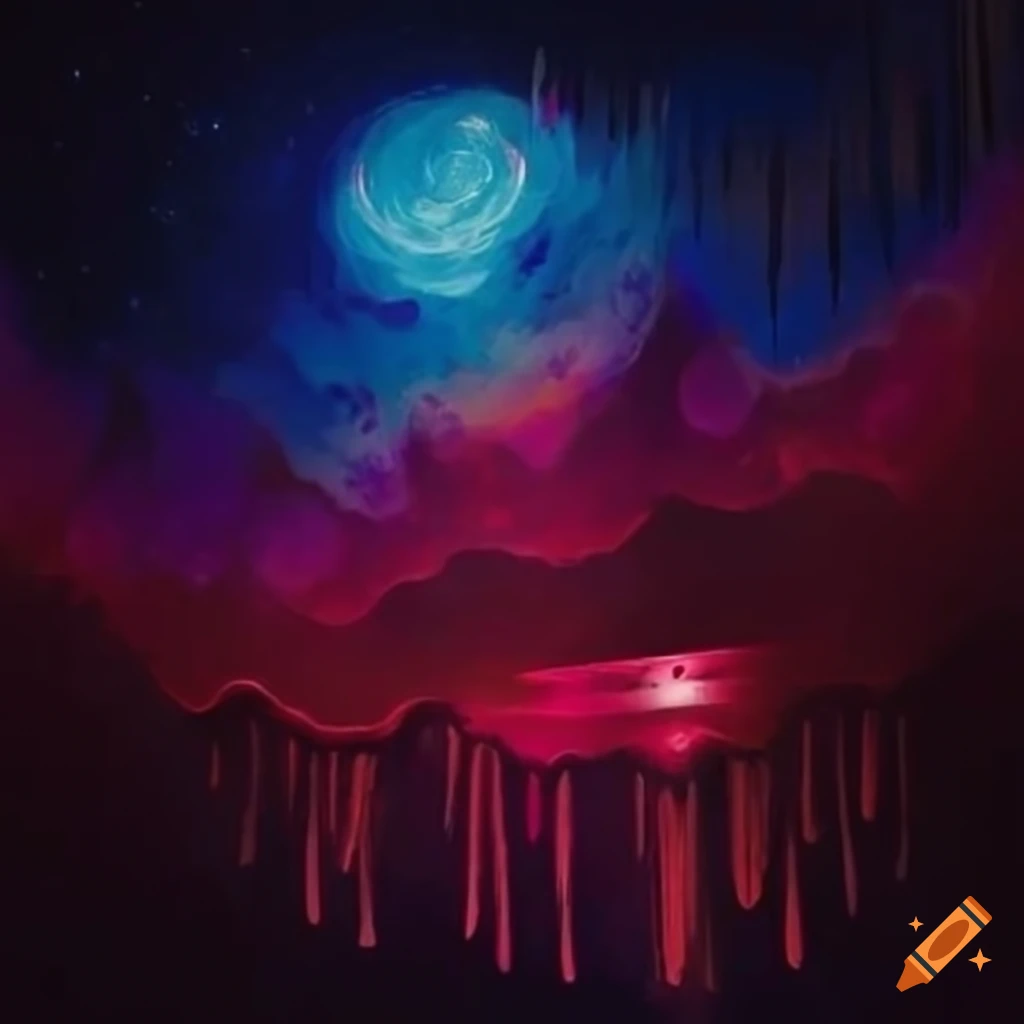 Edgy hip hop style art of starry night sky with dripping paint on Craiyon