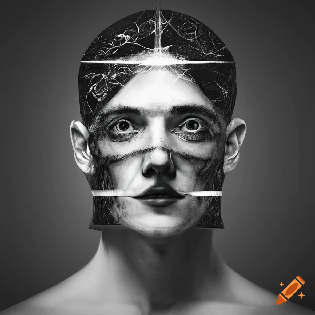 Black-and-white high contrast portraits with mystical symbolism and ...