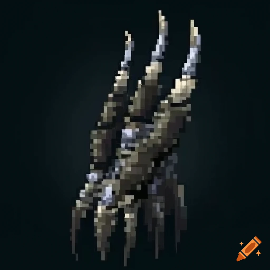 Pixel art of vulture claws in medieval fantasy style on Craiyon