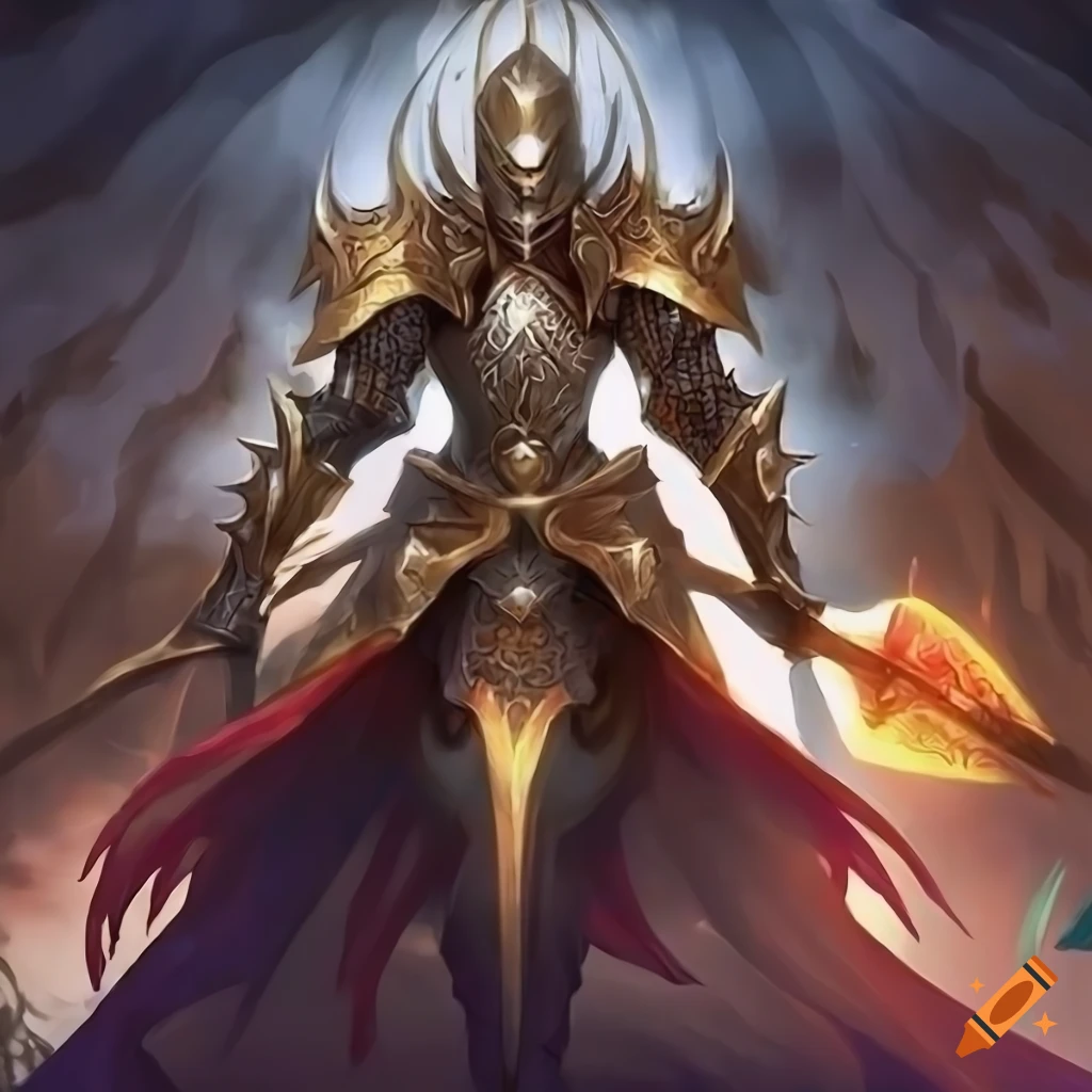 Divine knight in ultimate fantasy art style on Craiyon