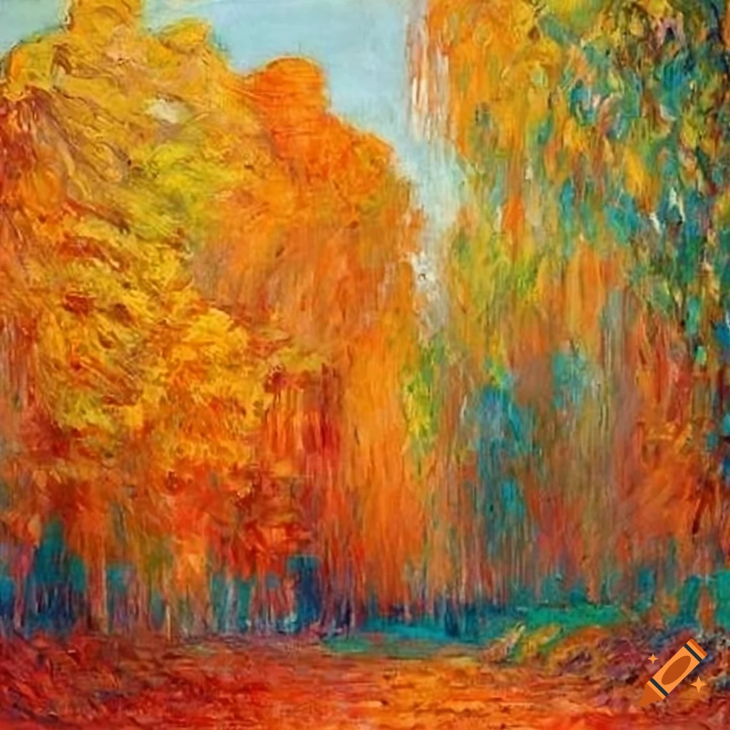 Fall trees in Western New York with Monet, Van Gogh, and Klee inspired ...