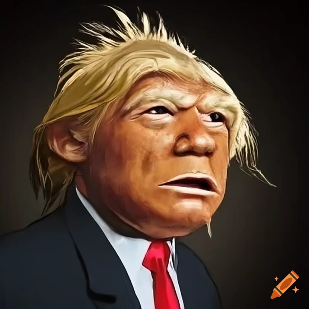 Illustration of former President Donald Trump as a Neanderthal for ...