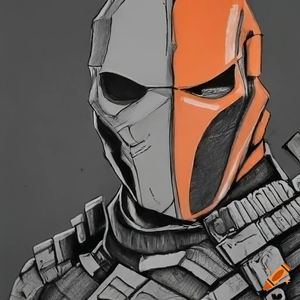 Detailed pencil drawing of Deathstroke's menacing mask from DC Comics ...