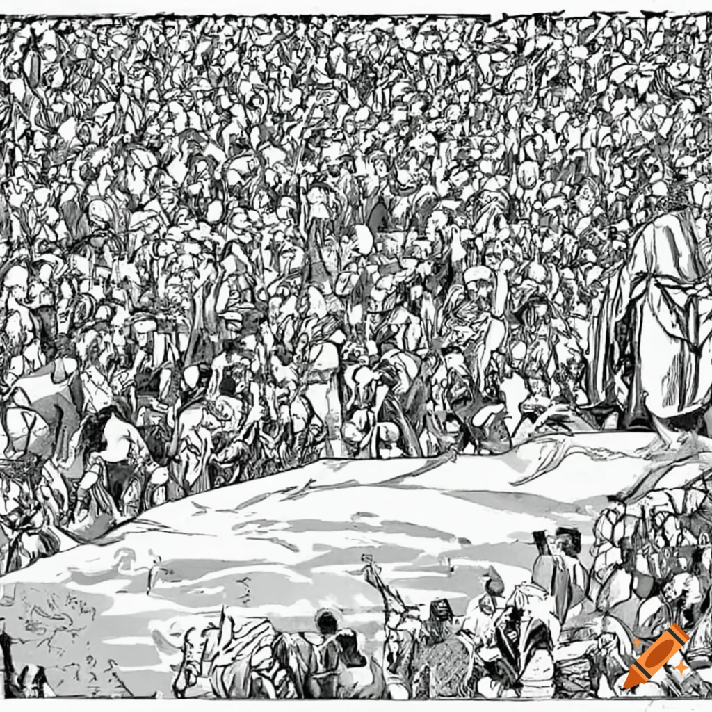 Jesus speaking to a crowd by the sea of galilee on Craiyon