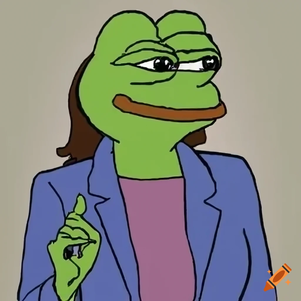 Political cartoon depicting Vice President Kamala Harris as Pepe the ...