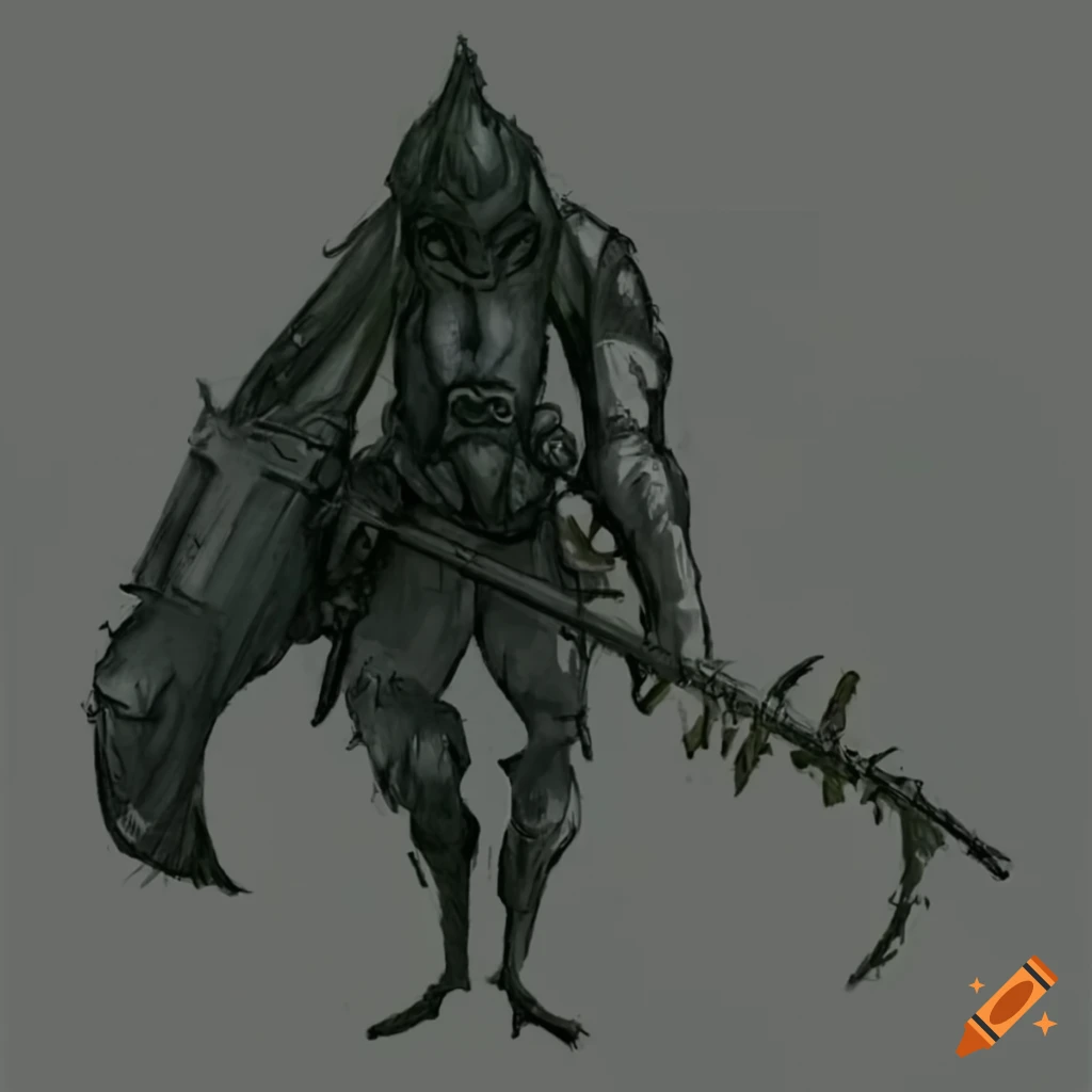 Bio-organic armored xeno humanoid soldier from Half-Life 2 concept art ...