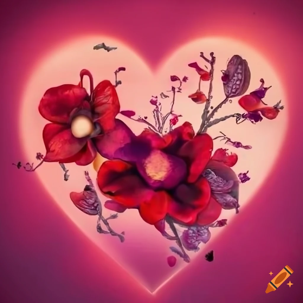Flowery heart design on Craiyon