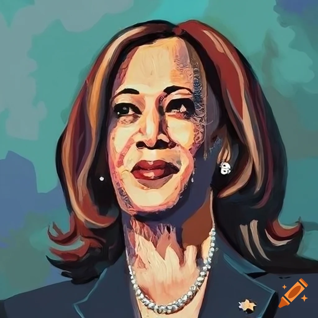 Portrait of vice president kamala harris inspired by catherine la rosa ...