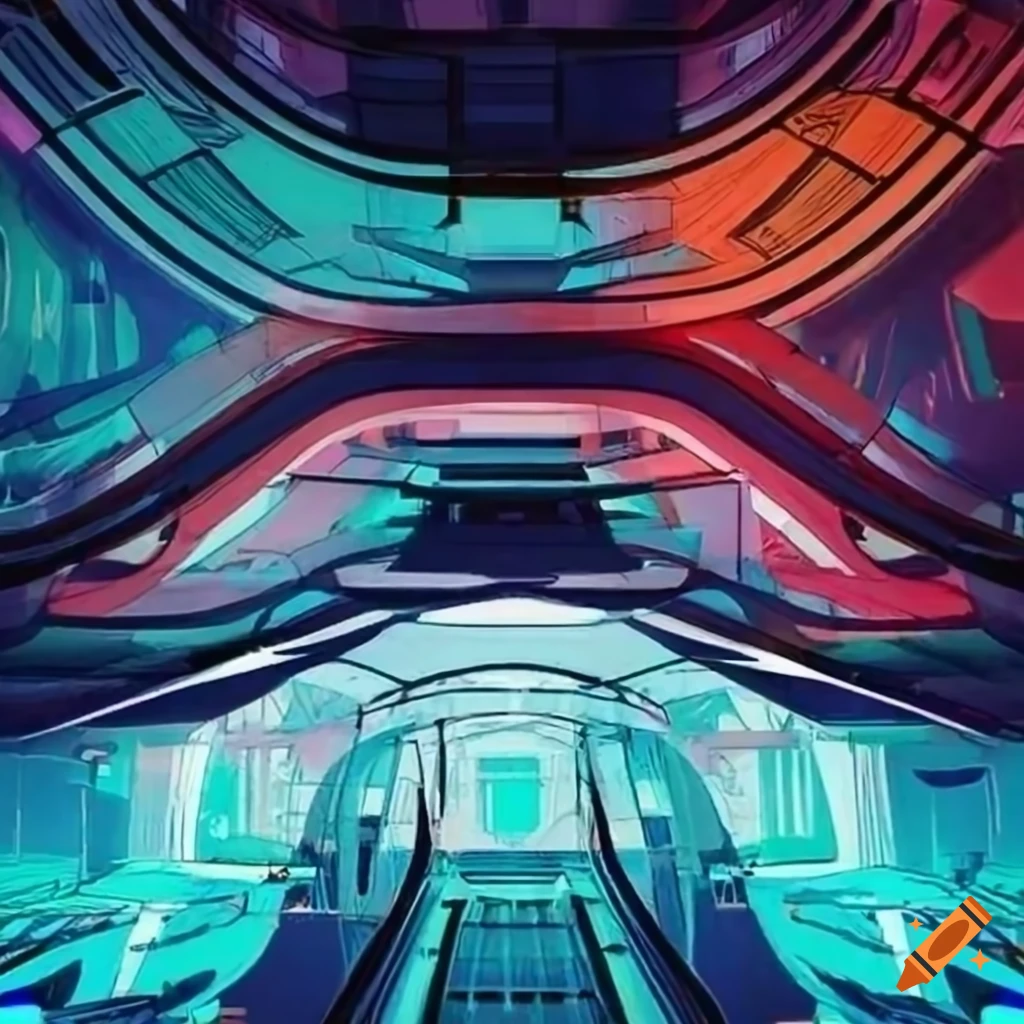 Innovative contemporary transportation hub with cutting-edge technology ...