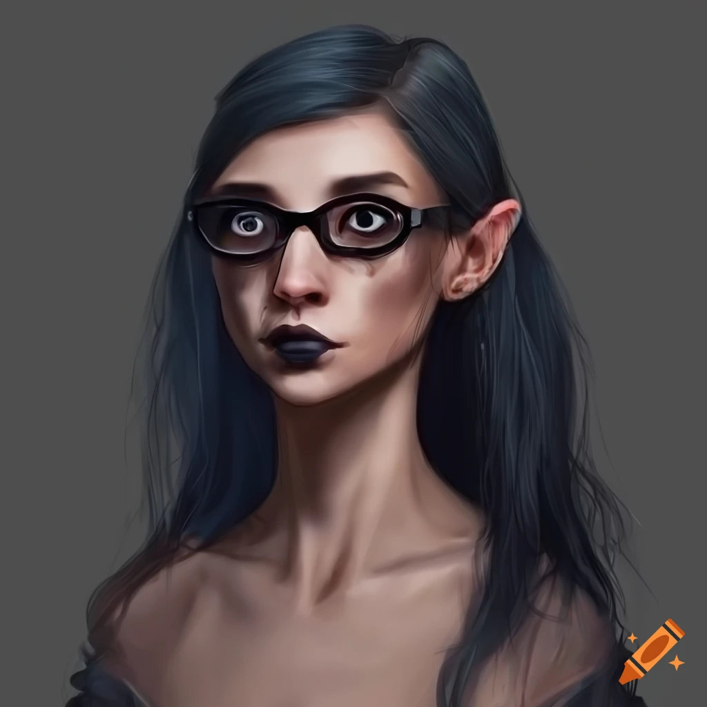 Portrait of a woman with a unique appearance on Craiyon