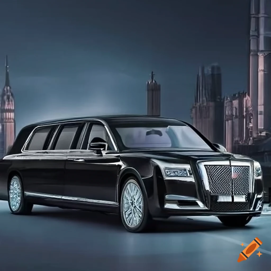 Luxurious presidential limousine with design elements from top car ...