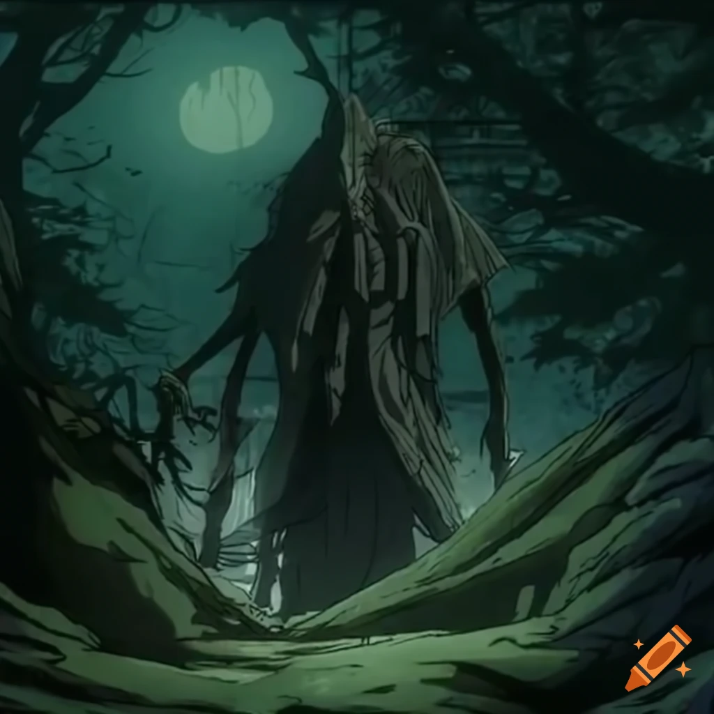 Winged reptile humanoid race in a spooky marsh landscape on Craiyon