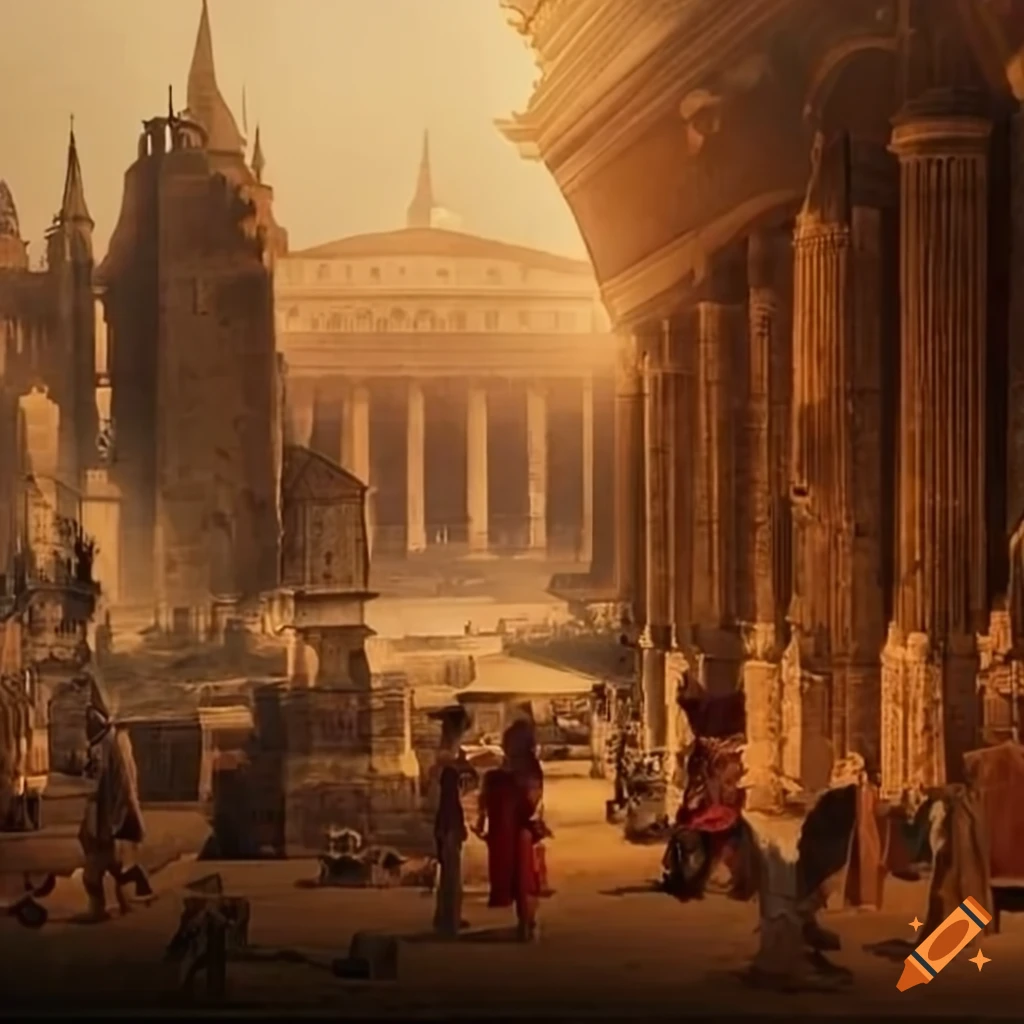 Historical depiction of ancient Roman city of Lugdunum on Craiyon
