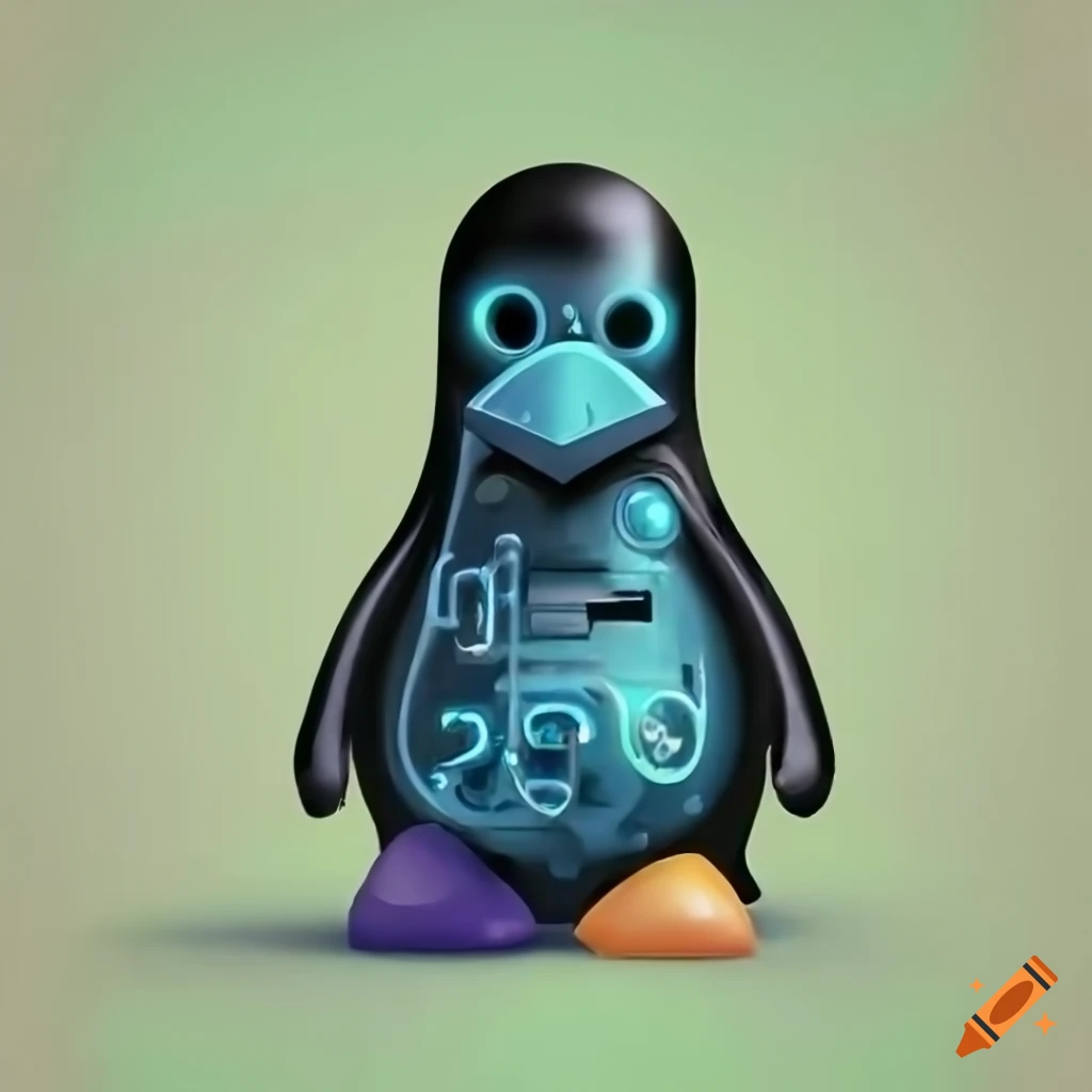 Robot with a linux theme on Craiyon