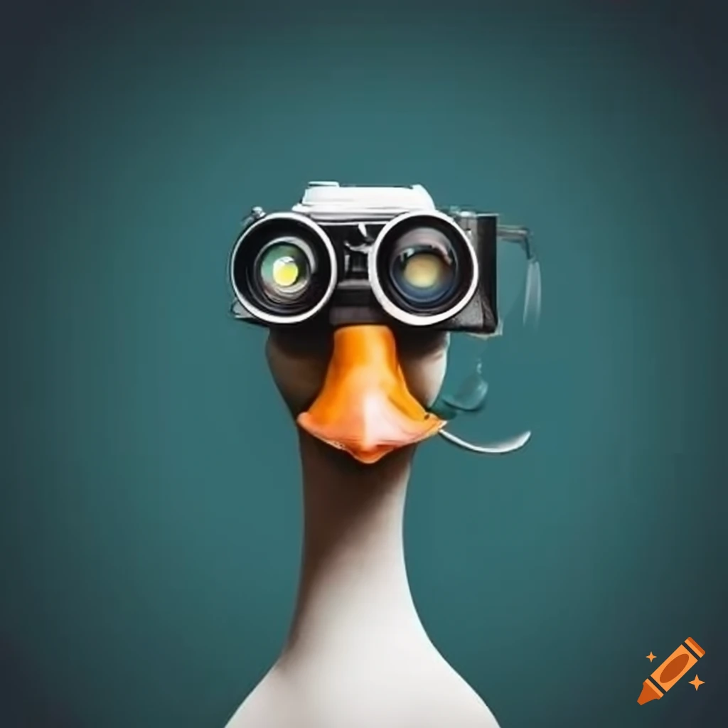 Manager duck holding a camera on Craiyon