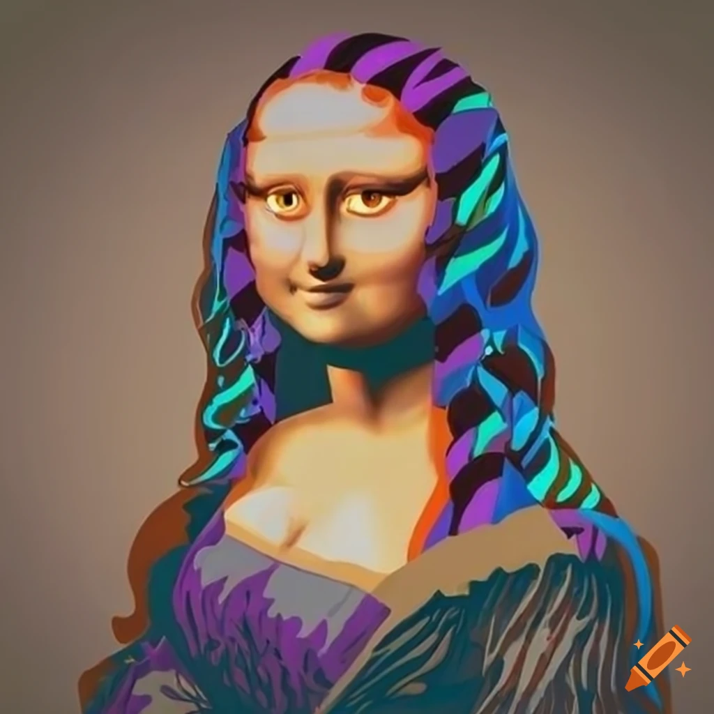 Mona Lisa reimagined in the vibrant style of Melvin McGee on Craiyon