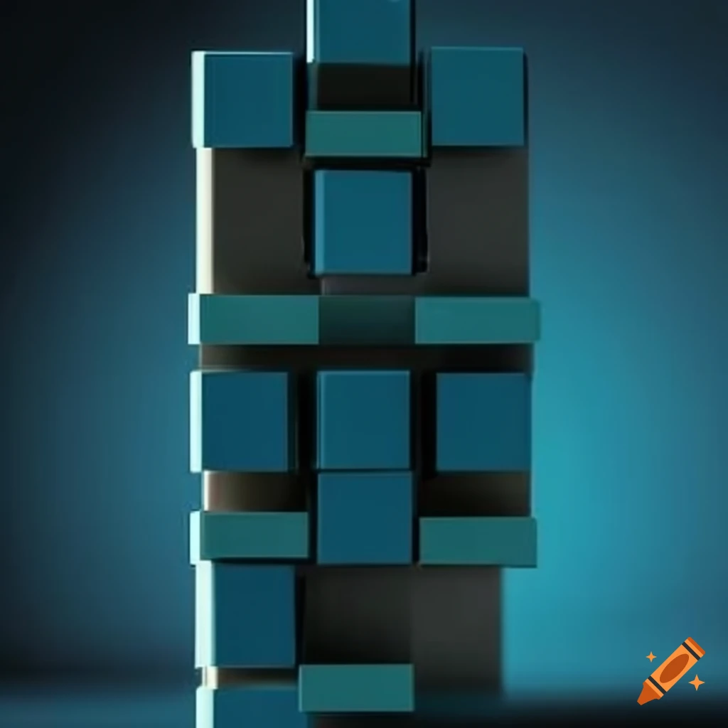 Multiple vertical computer blocks aligned in an overarching structure ...