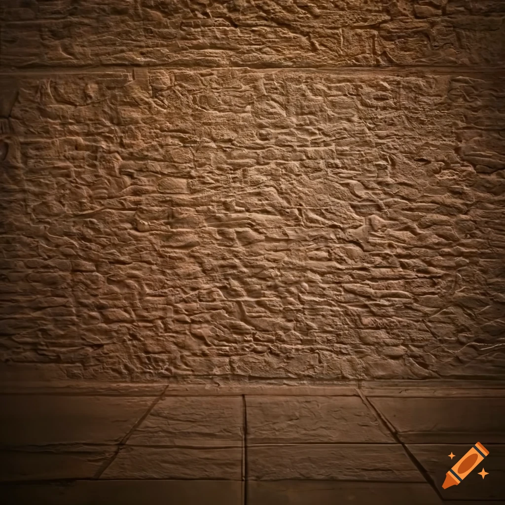 Large entrance of a light brown textured crypt on Craiyon