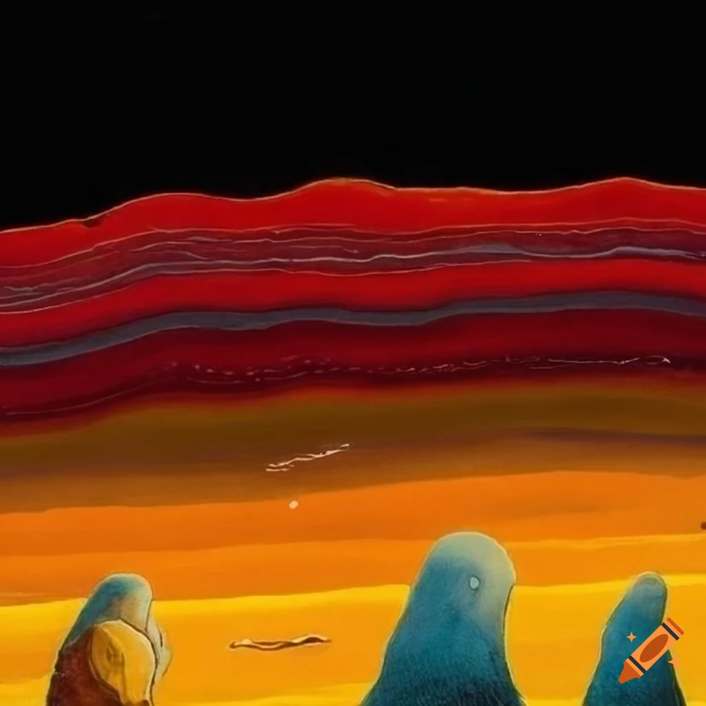 Geological strata with horizontal stripes by Victor Brauner on Craiyon