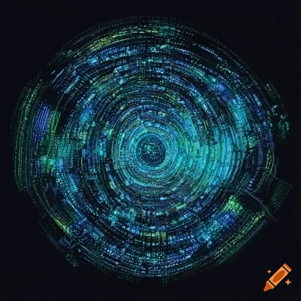 Visualization of complex data connections with intricately linked nodes ...