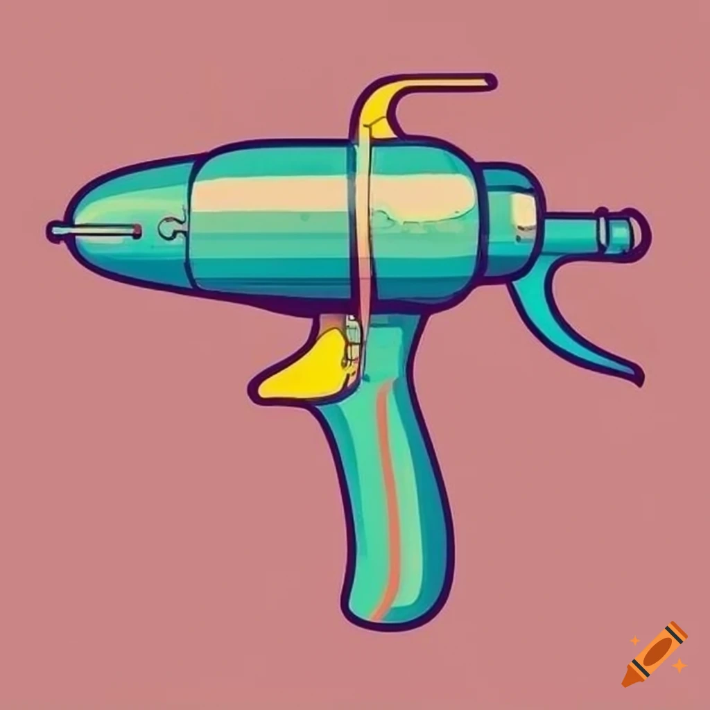 Retro 1950s ray gun in pastel colors on Craiyon