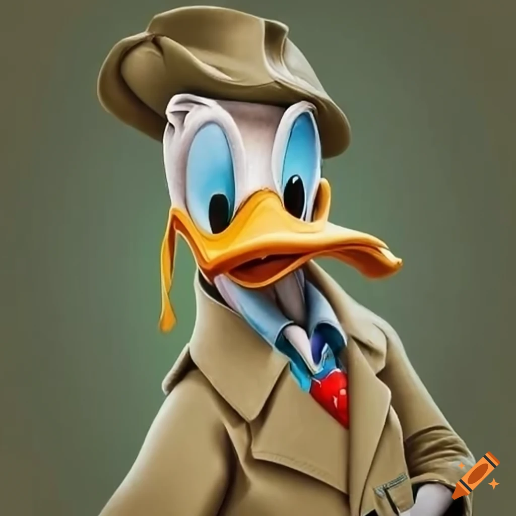 Donald Duck in a safari suit exploring the African jungle on Craiyon