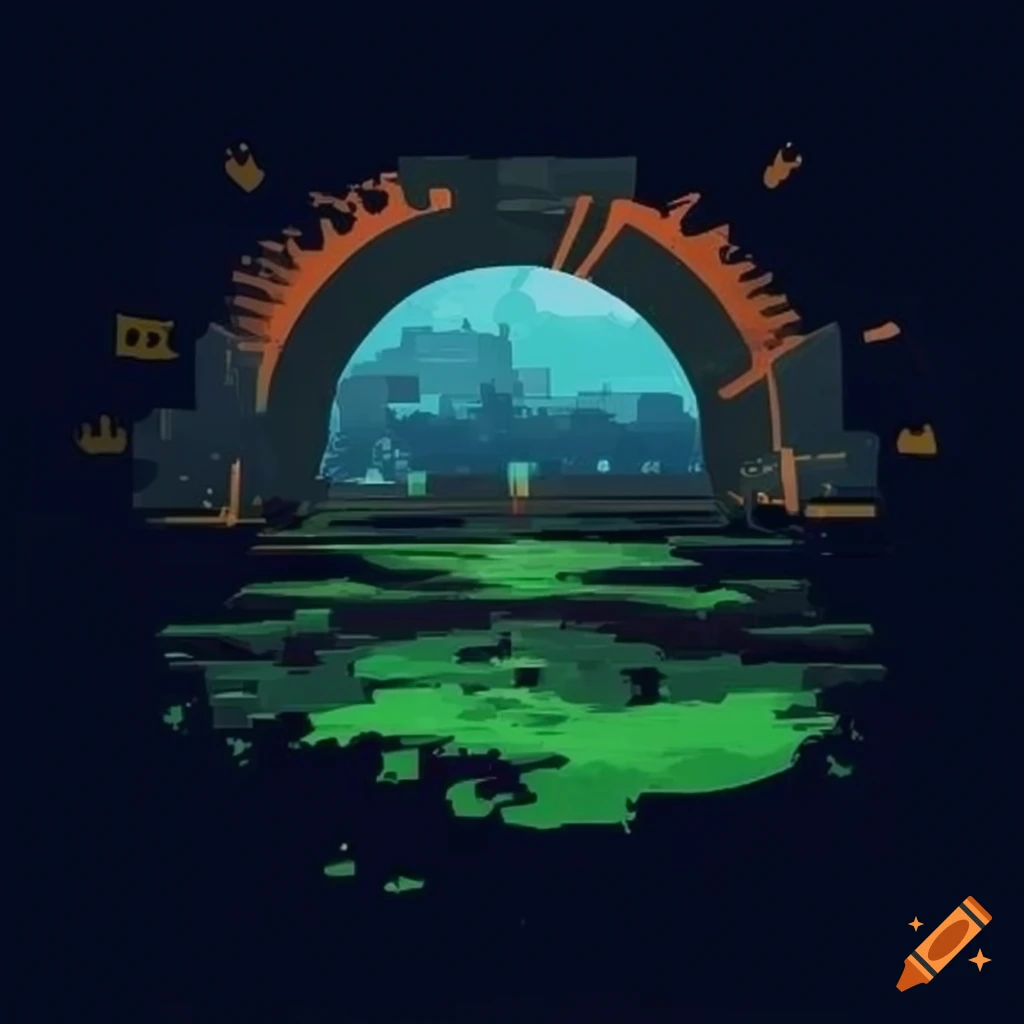 Logo for sci-fi video game 'Citadel' with mechs and nature background ...