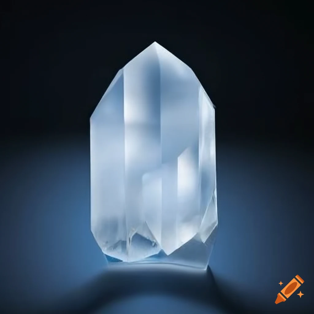Translucent white crystal prism with 12 sides on Craiyon