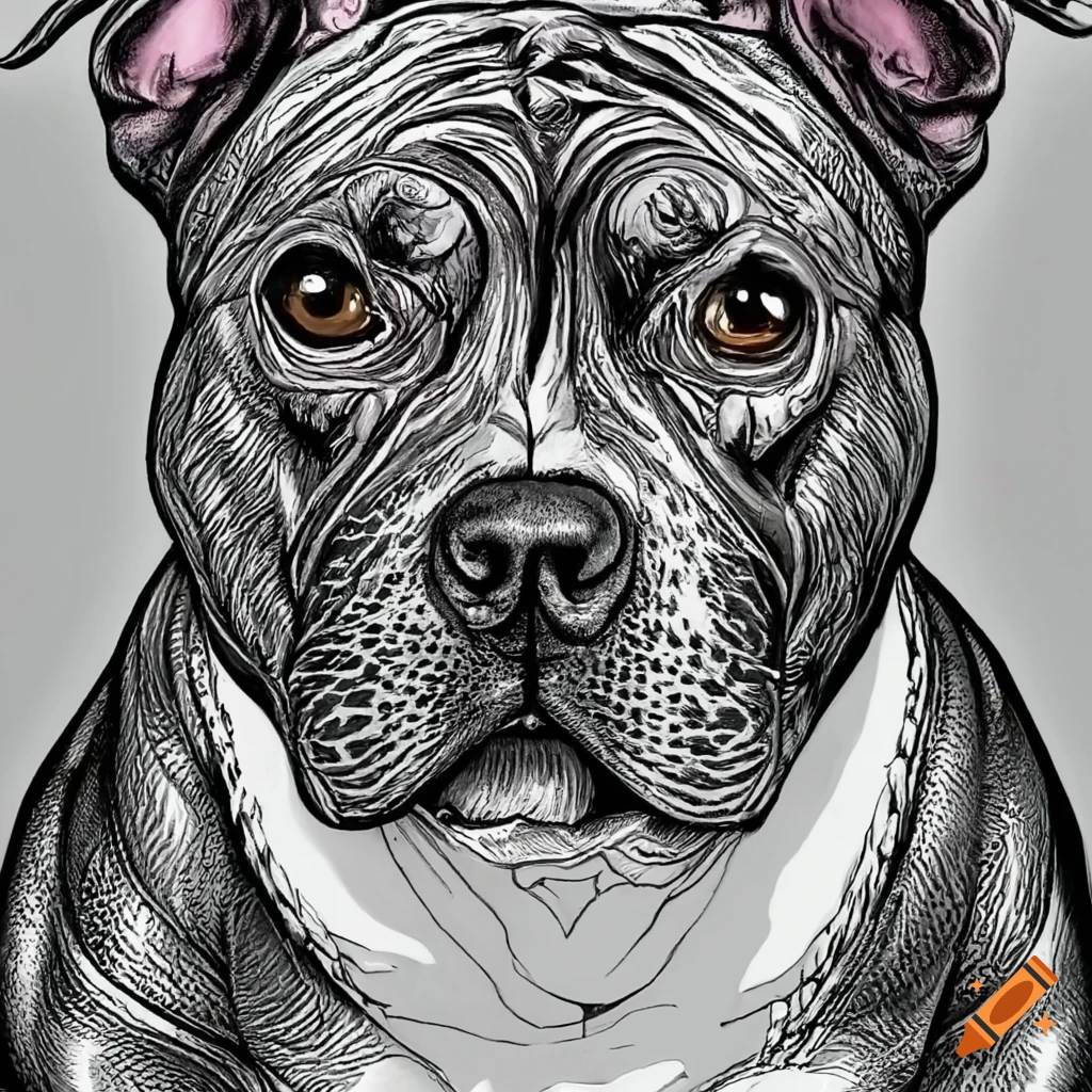 Staffordshire bull terrier line art for coloring book on Craiyon
