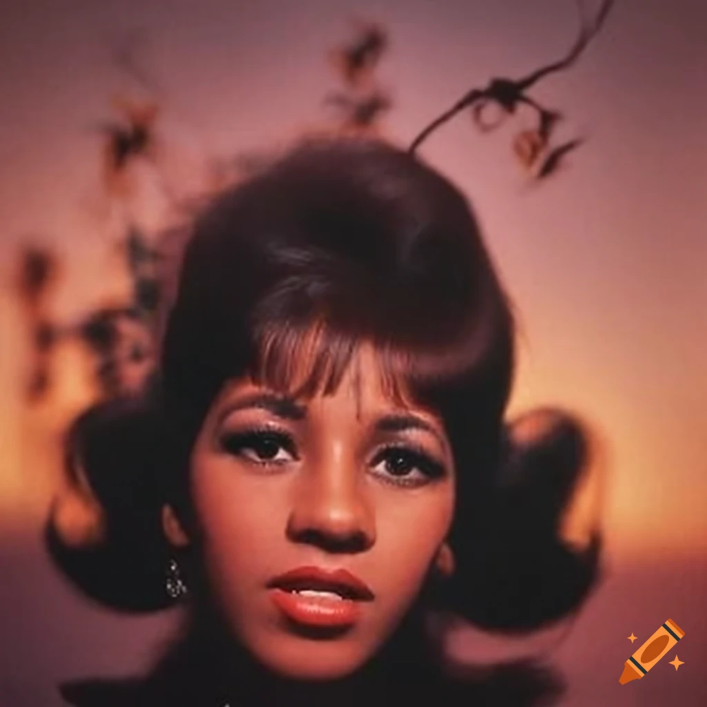 Estelle bennett of the ronettes in a sunset setting with wild flowers ...