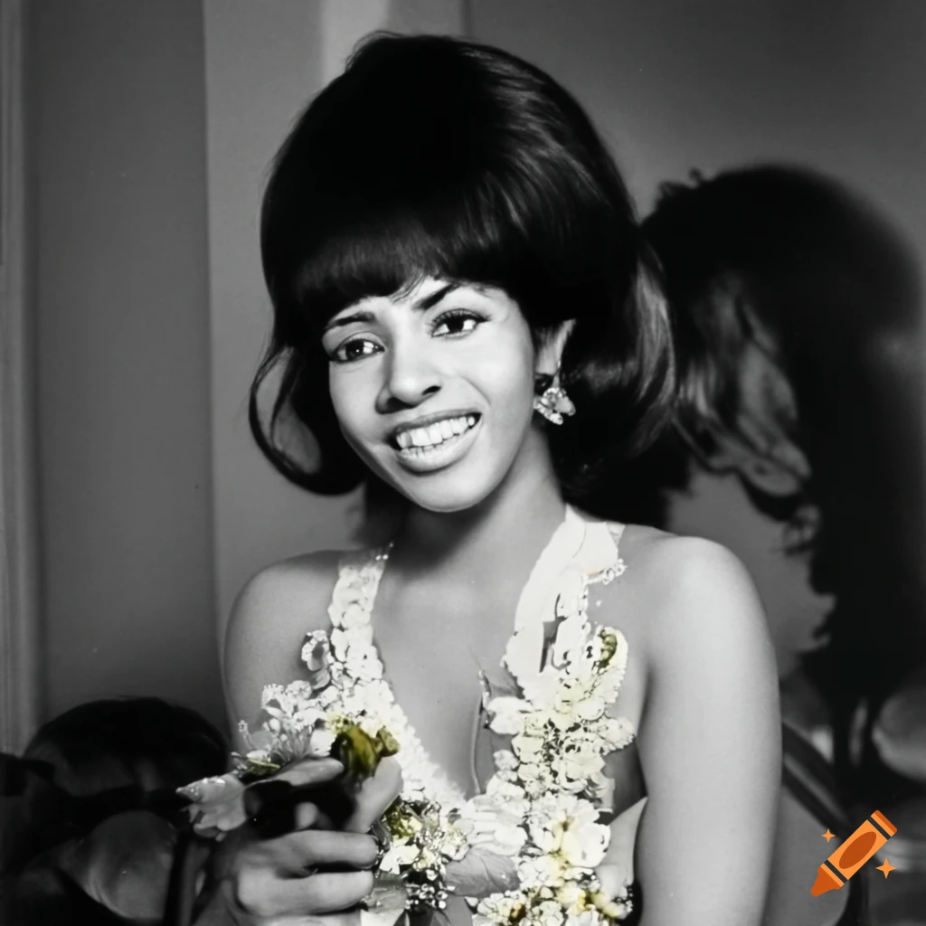 Estelle bennett of the ronettes in a sunset field with wild flowers on ...
