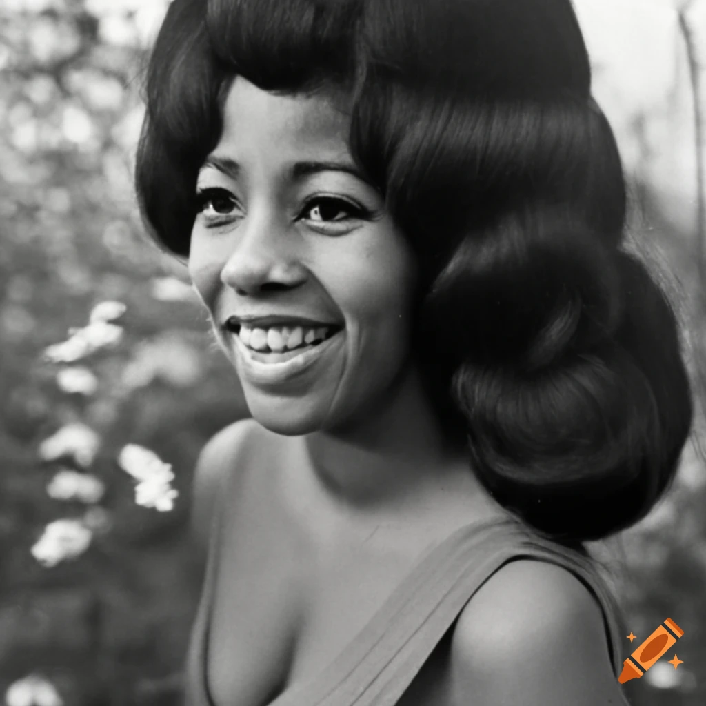 Estelle bennett of the ronettes in a sunset field with wild flowers on ...