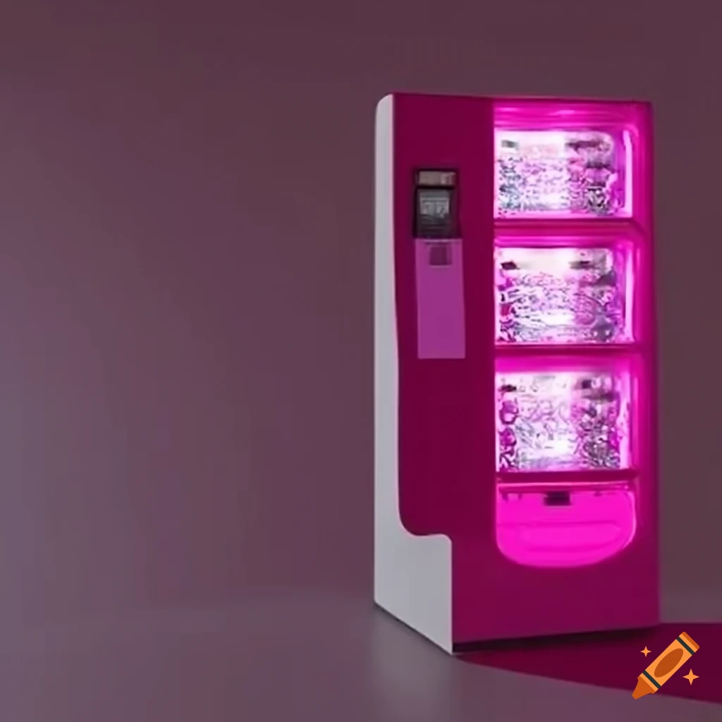 3D image of pink fake nails vending machine on Craiyon