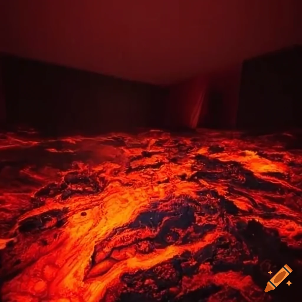 Living room floor converted into lava for a fun game on Craiyon