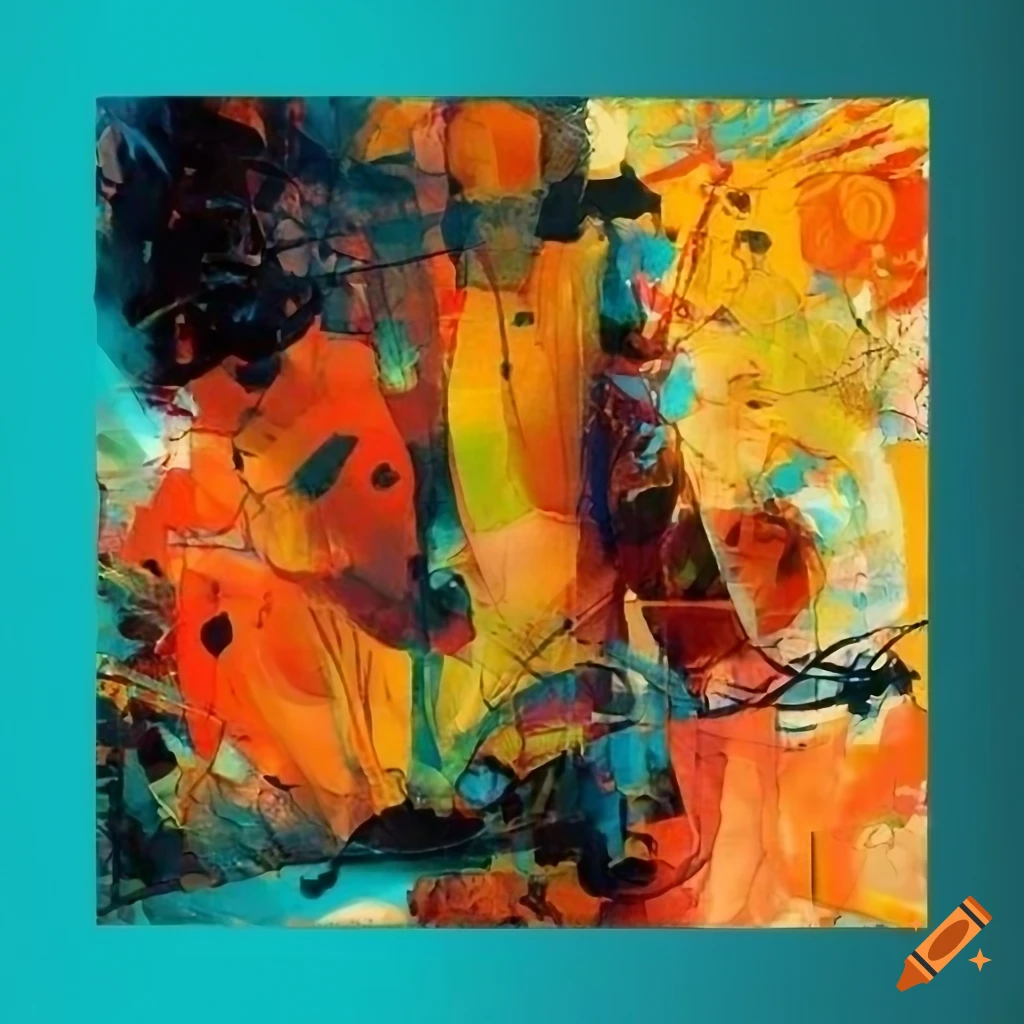 Abstract painting with orderly chaotic composition influenced by comic ...