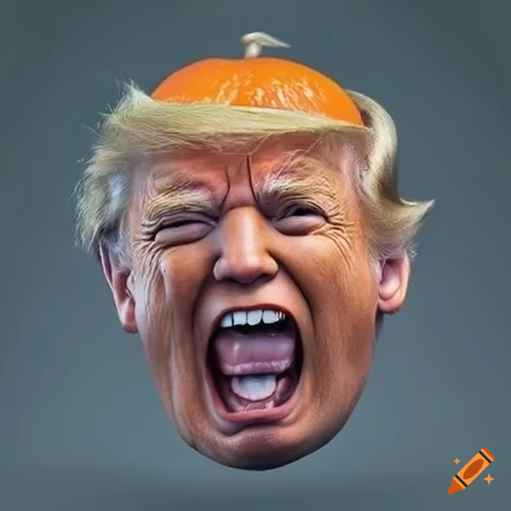 Satirical depiction of a figure turning orange and wearing an elephant ...