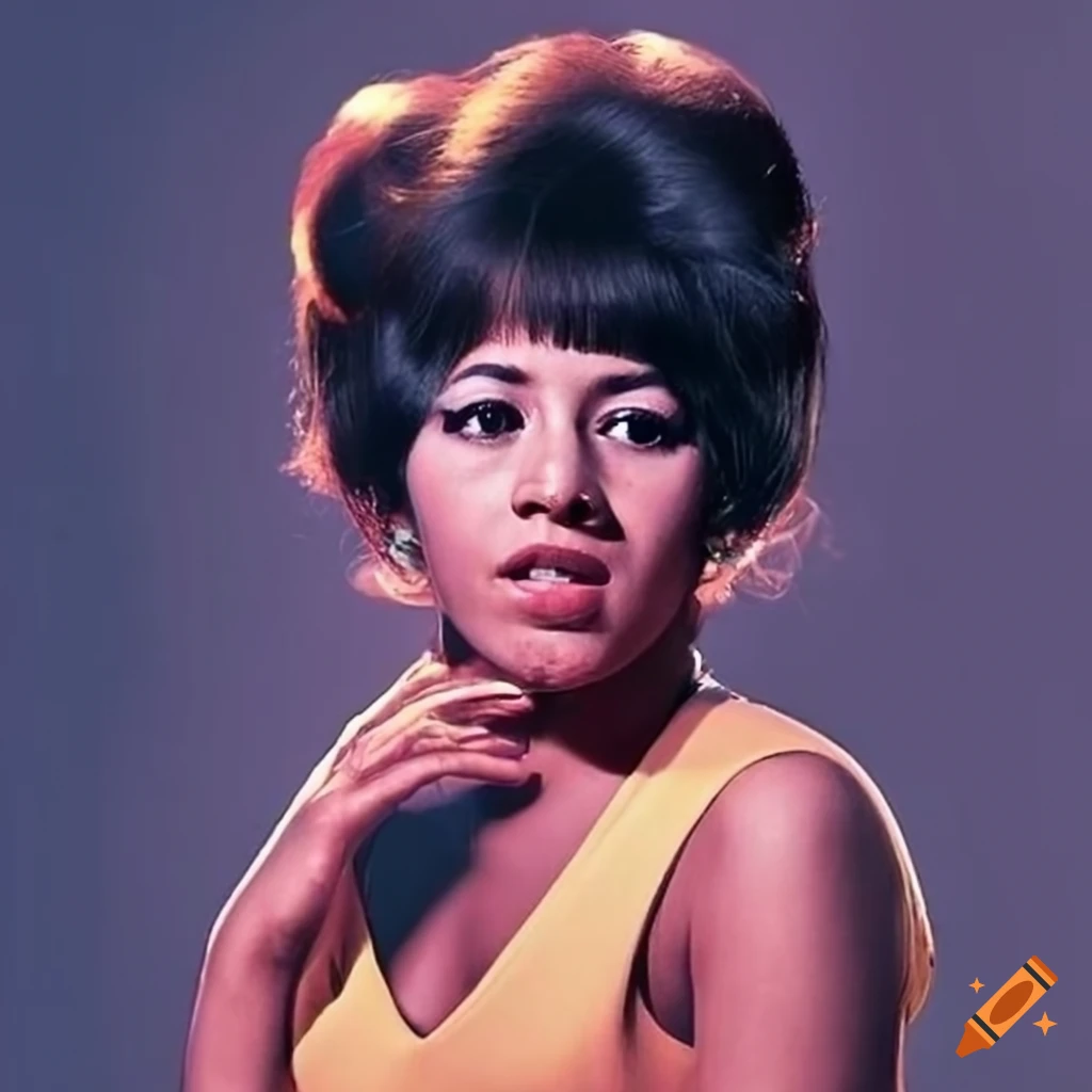 Estelle Bennett of The Ronettes in a sunset setting surrounded by wild ...