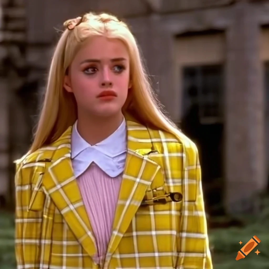 Cher Horowitz' yellow plaid suit from Clueless on Craiyon