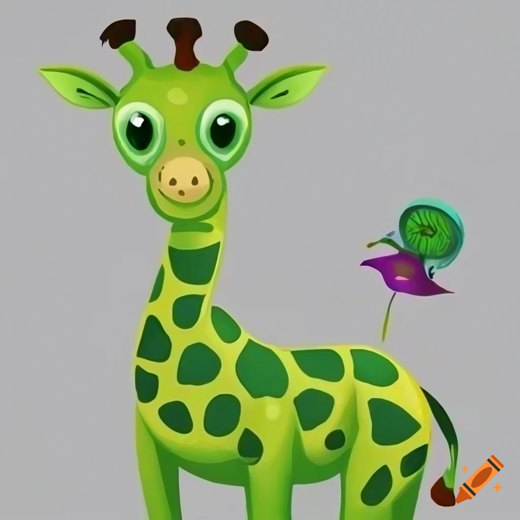 Green giraffe clipart on Craiyon