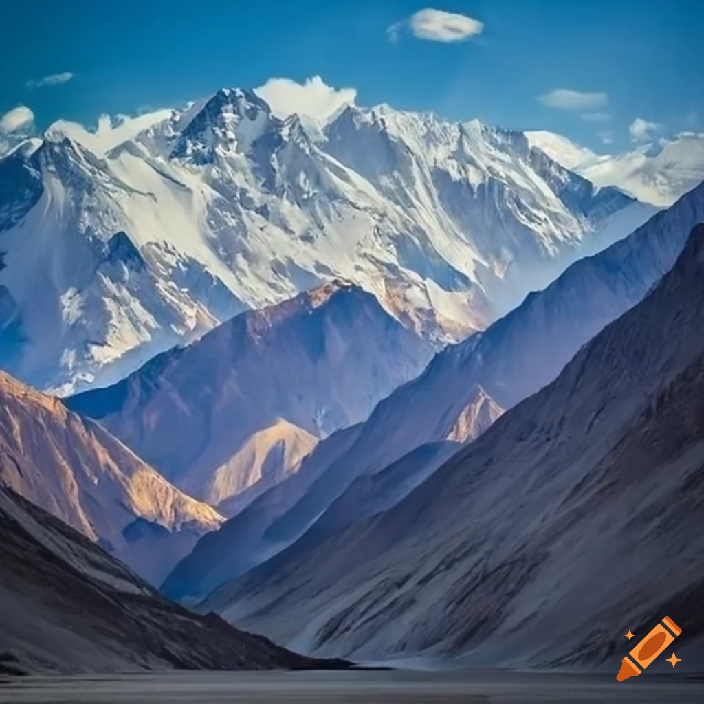 Pamir mountain peaks on Craiyon