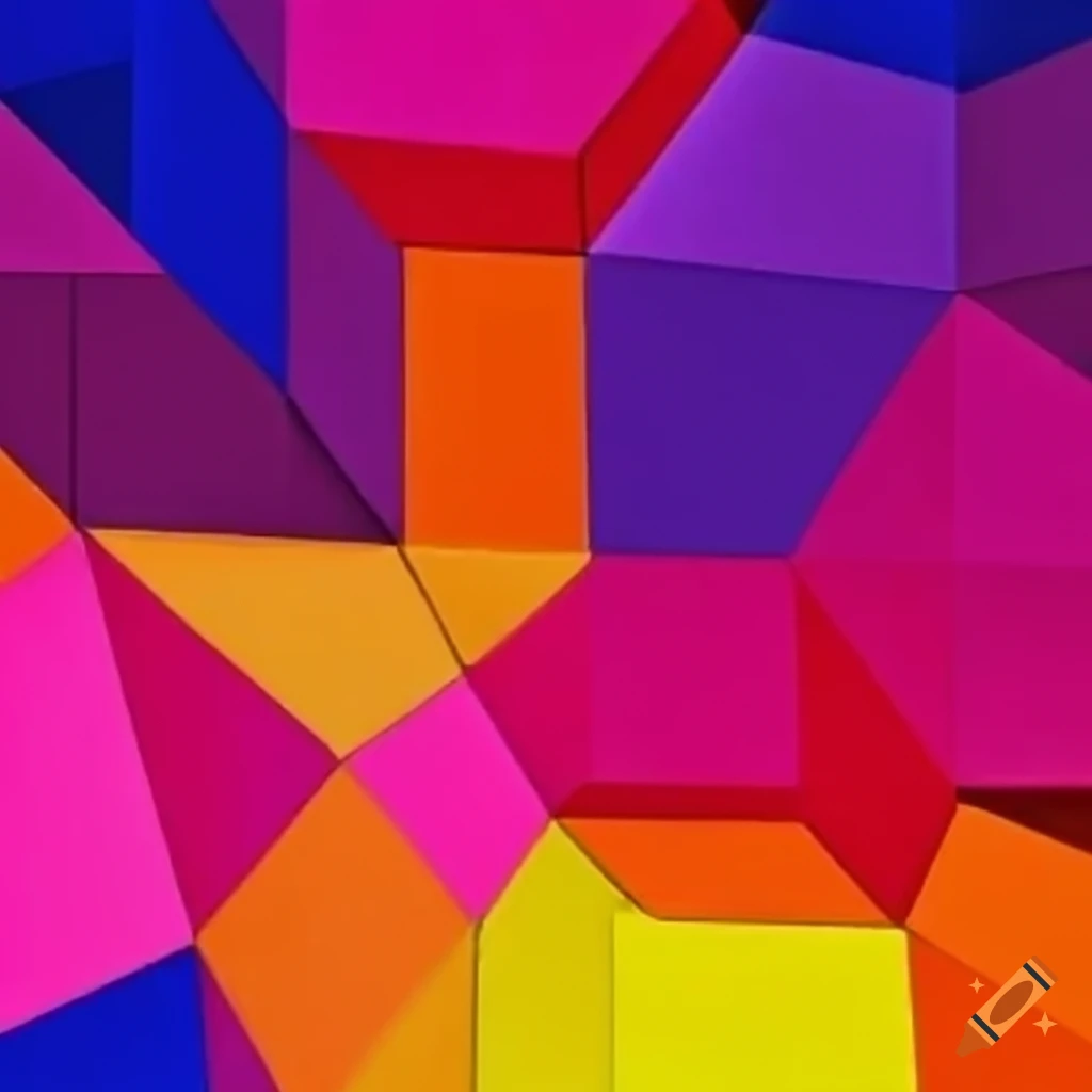 Warm colors outlining small geometric shapes on Craiyon