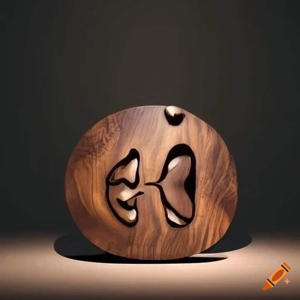 Humorous black walnut design with positive messages for decorative art ...